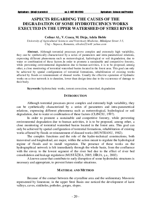 (PDF) Aspects Regarding the Causes of the Degradation of Some ...