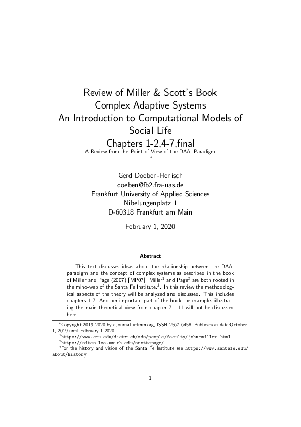 (PDF) Review of Miller & Scott’s Book Complex Adaptive Systems An ...