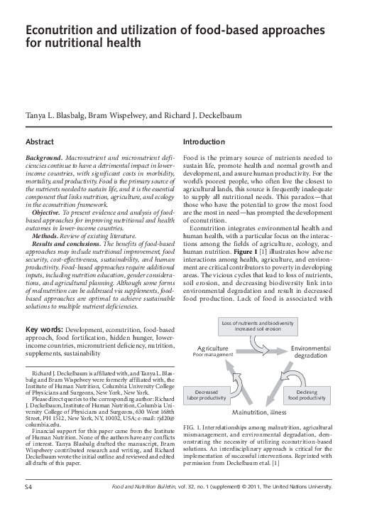 (PDF) Econutrition and Utilization of Food-Based Approaches for ...