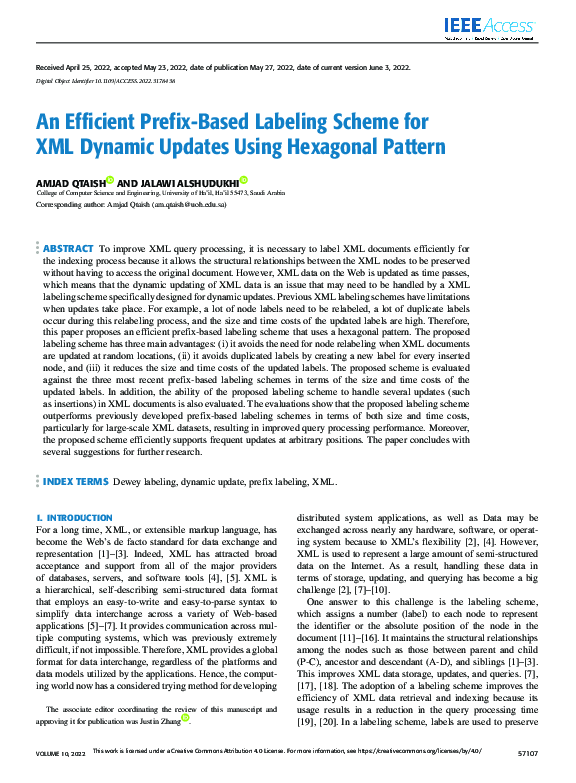 (PDF) An Efficient Prefix-Based Labeling Scheme for XML Dynamic Updates ...