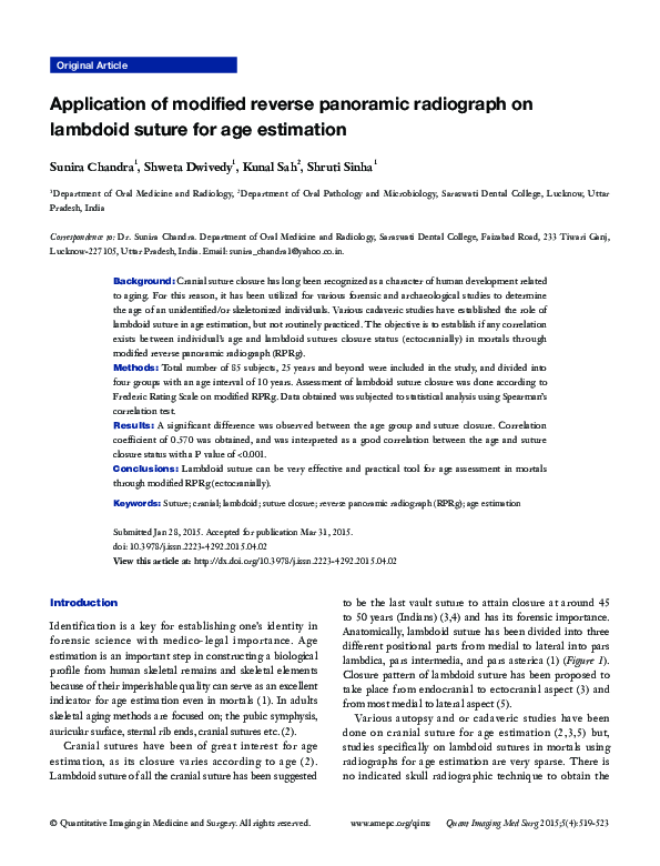 (PDF) Application of modified reverse panoramic radiograph on lambdoid ...