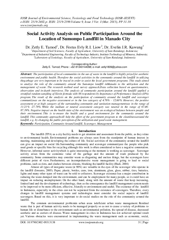 (PDF) Social Activity Analysis on Public Participation Around the ...