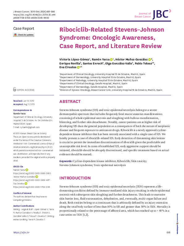 (PDF) Ribociclib-Related Stevens–Johnson Syndrome: Oncologic Awareness ...