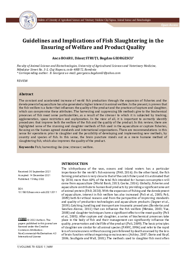 (PDF) Guidelines and Implications of Fish Slaughtering in the Ensuring ...