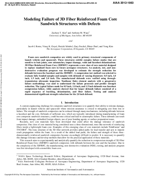 (PDF) Failure Modeling of 3D Fiber Foam Structures