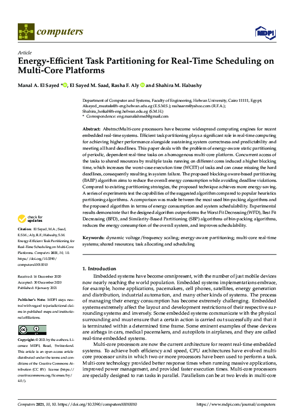 Pdf Energy Efficient Task Partitioning For Real Time Scheduling On