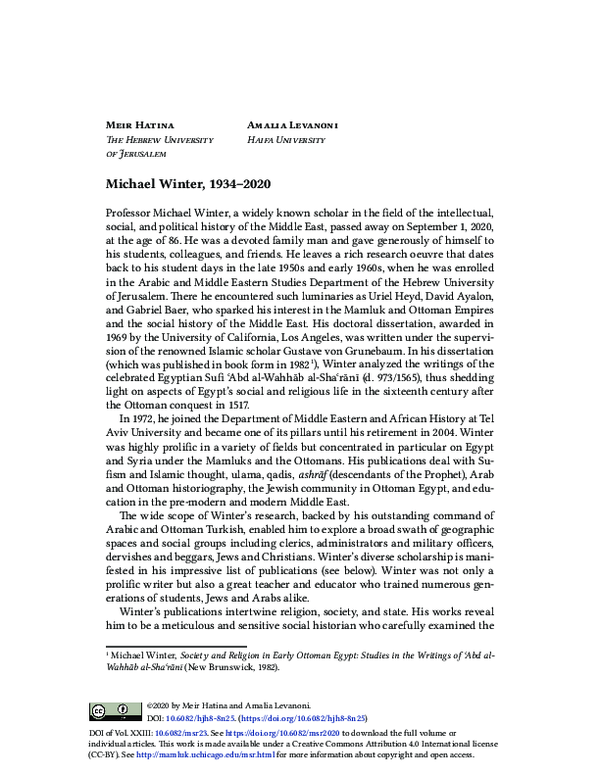 (PDF) Michael Winter, 1934–2020