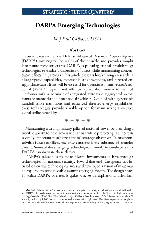 (PDF) DARPA Emerging Technologies