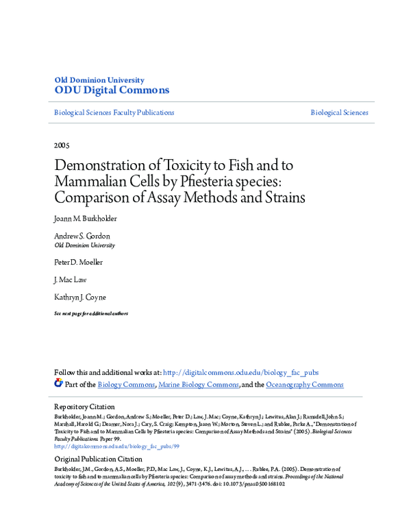 (PDF) Demonstration of toxicity to fish and to mammalian cells by ...