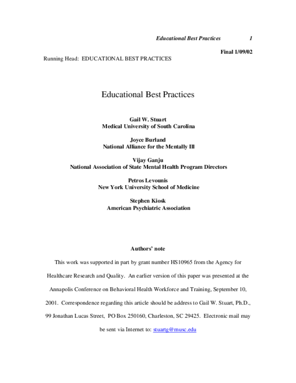 (PDF) Educational Best Practices | Vijay Ganju - Academia.edu