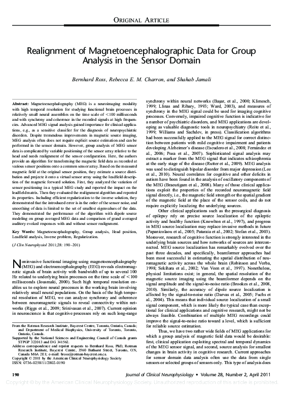 (PDF) Realignment of Magnetoencephalographic Data for Group Analysis in ...