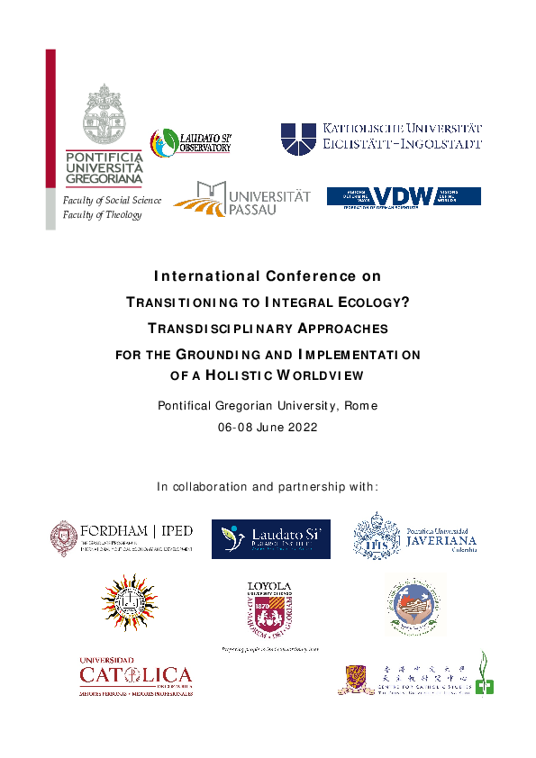 (PDF) International Conference "Transitioning to Integral Ecology ...