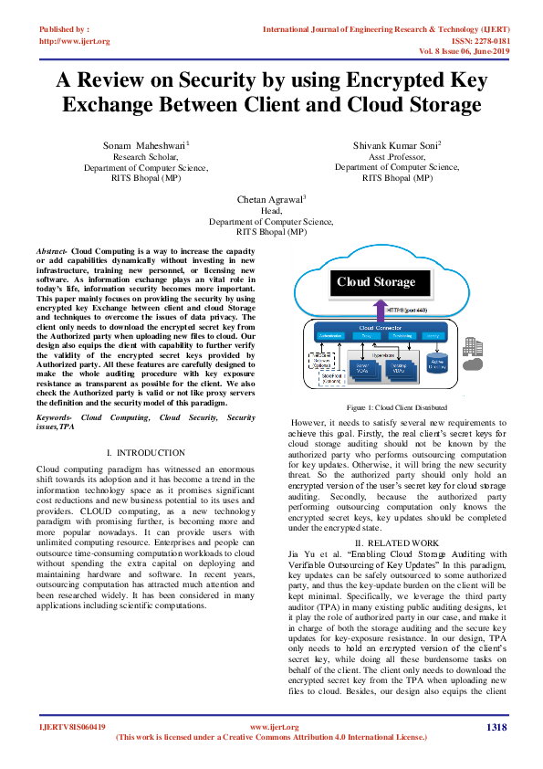 (PDF) A Review on Security by using Encrypted Key Exchange Between Client and Cloud Storage