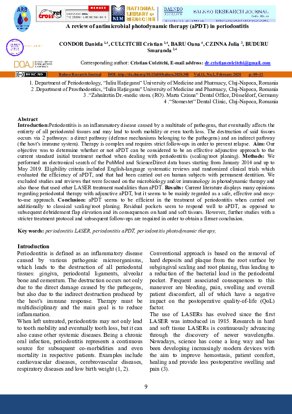 (PDF) A review of antimicrobial photodynamic therapy (aPDT) in ...