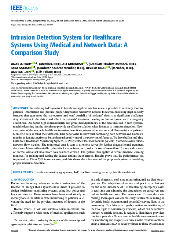 (PDF) Intrusion Detection System for Healthcare Systems Using Medical ...