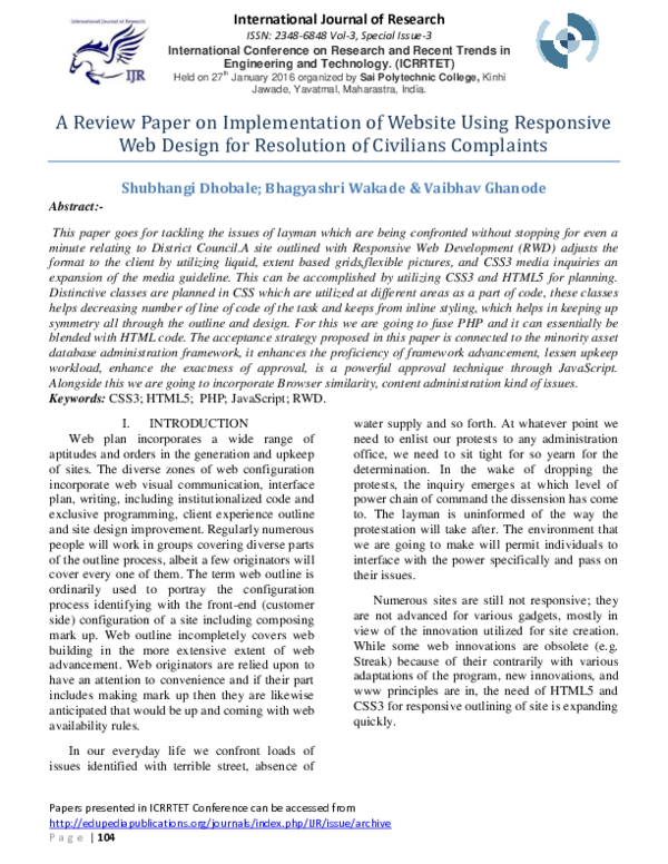 (PDF) A Review Paper on Implementation of Website Using Responsive Web ...