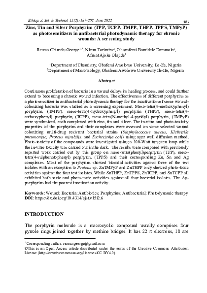 (PDF) Zinc, Tin and Silver Porphyrins (TPP, TCPP, TMPP, THPP, TPPS ...