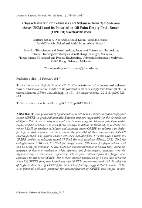 (PDF) Characterisation of Cellulases and Xylanase from Trichoderma ...