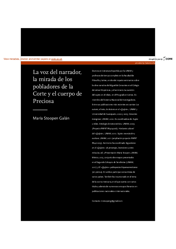 (PDF) A voz do narrador, o olhar dos habitantes da Corte e o corpo de ...