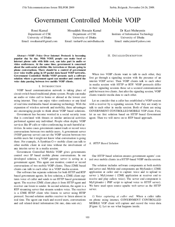 (PDF) Government Controlled Mobile VoIP