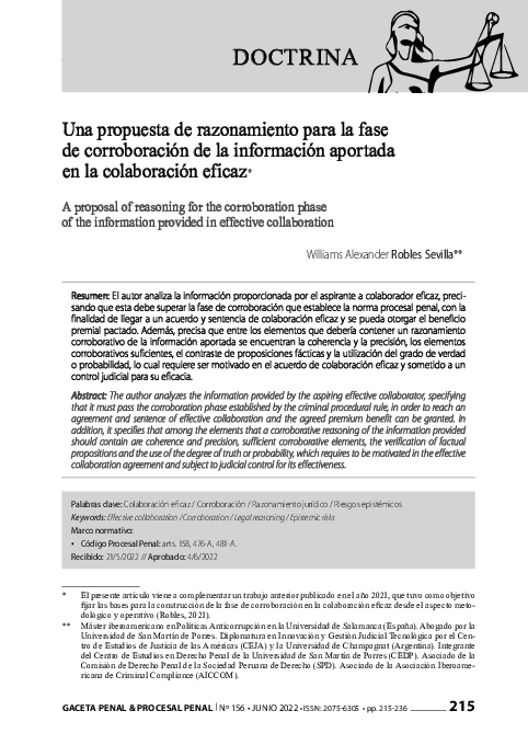 (PDF) Una propuesta de razonamiento para la fase de corroboración de la ...