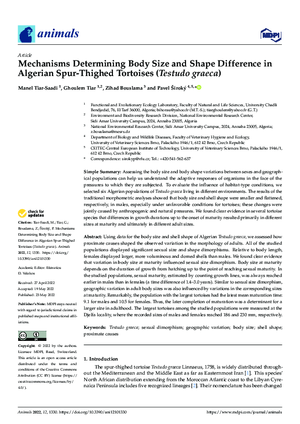 (PDF) Mechanisms Determining Body Size and Shape Difference in Algerian ...