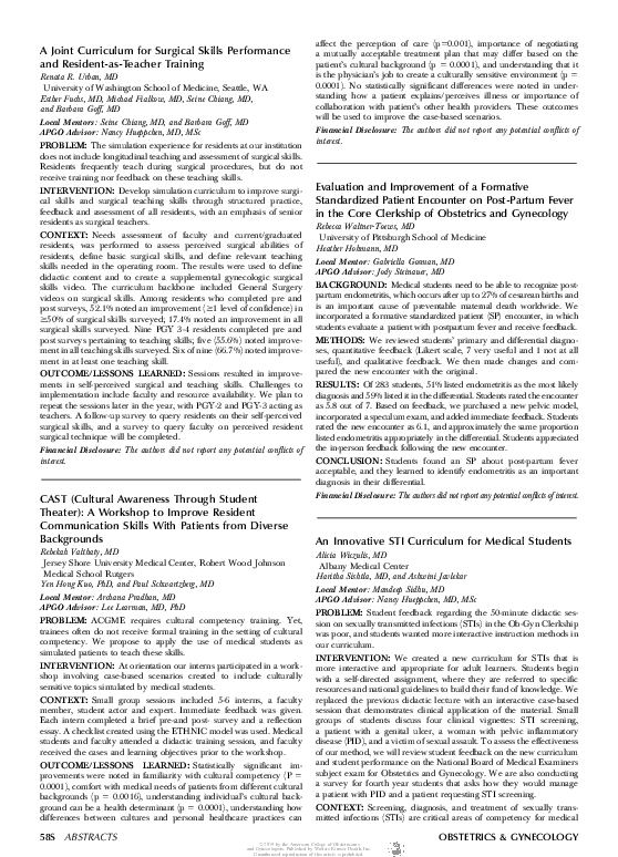 (PDF) An Innovative STI Curriculum for Medical Students