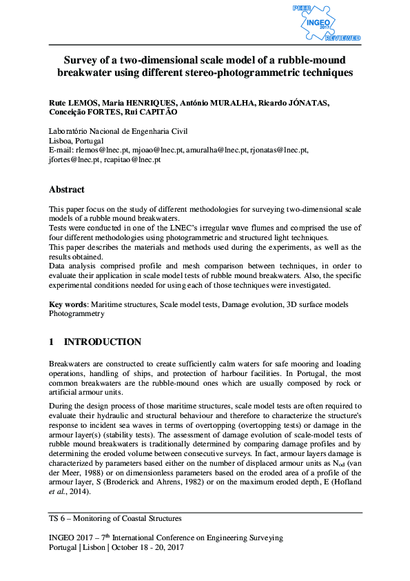 (PDF) Survey of a two-dimensional scale model of a rubble-mound ...