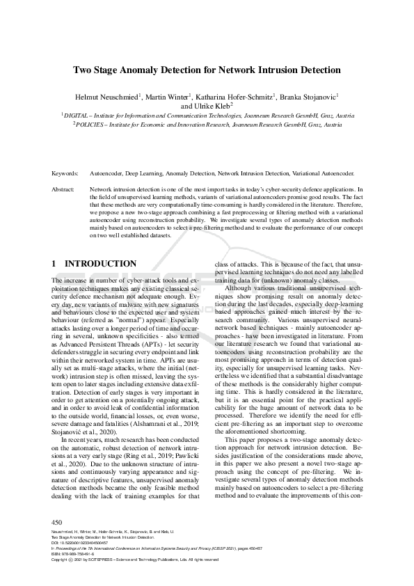 (PDF) Two Stage Anomaly Detection for Network Intrusion Detection
