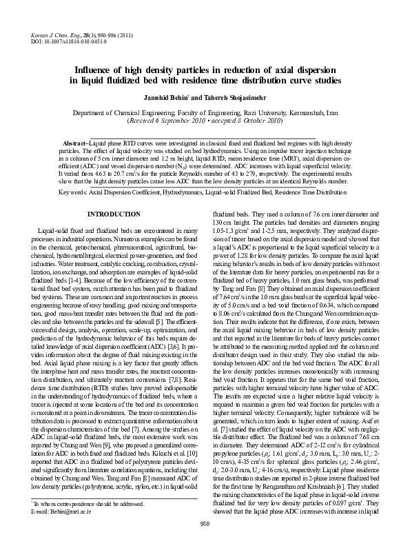 (PDF) Influence of high density particles in reduction of axial ...