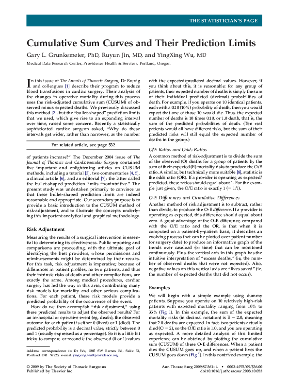 (PDF) Cumulative Sum Curves and Their Prediction Limits