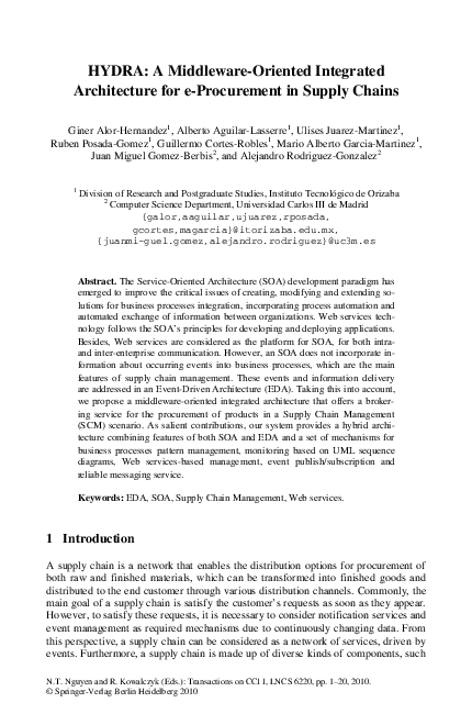 (PDF) HYDRA: A Middleware-Oriented Integrated Architecture for e ...