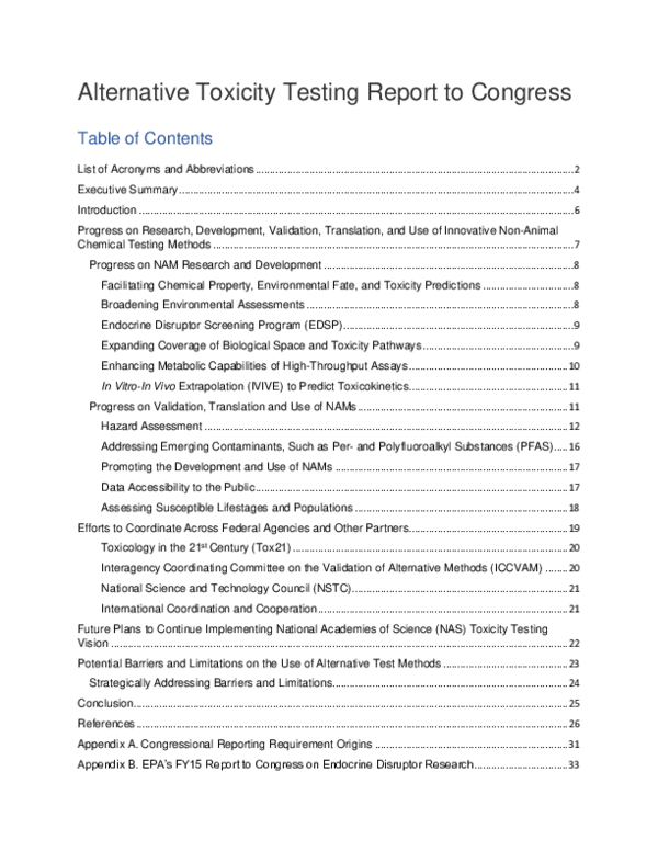 (PDF) EPA Alternative Toxicity Testing Report to Congress