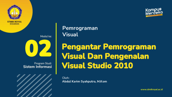 (PDF) Pengantar Pemrograman Visual Dan Pengenalan Visual Studio 2010