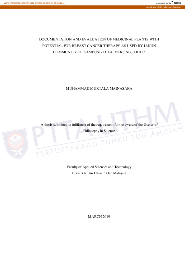 (PDF) Documentation and evaluation of medicinal plants with potential ...