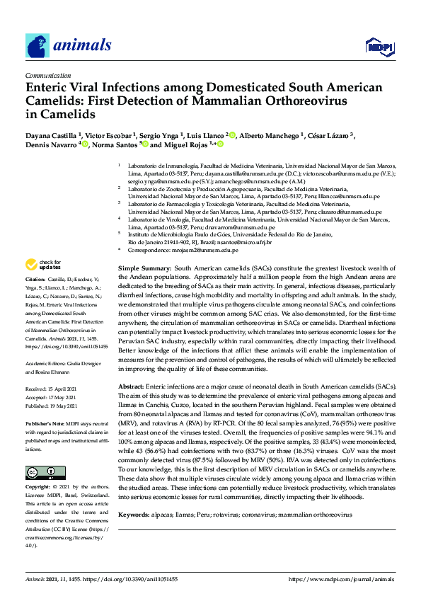 (PDF) Enteric Viral Infections among Domesticated South American ...