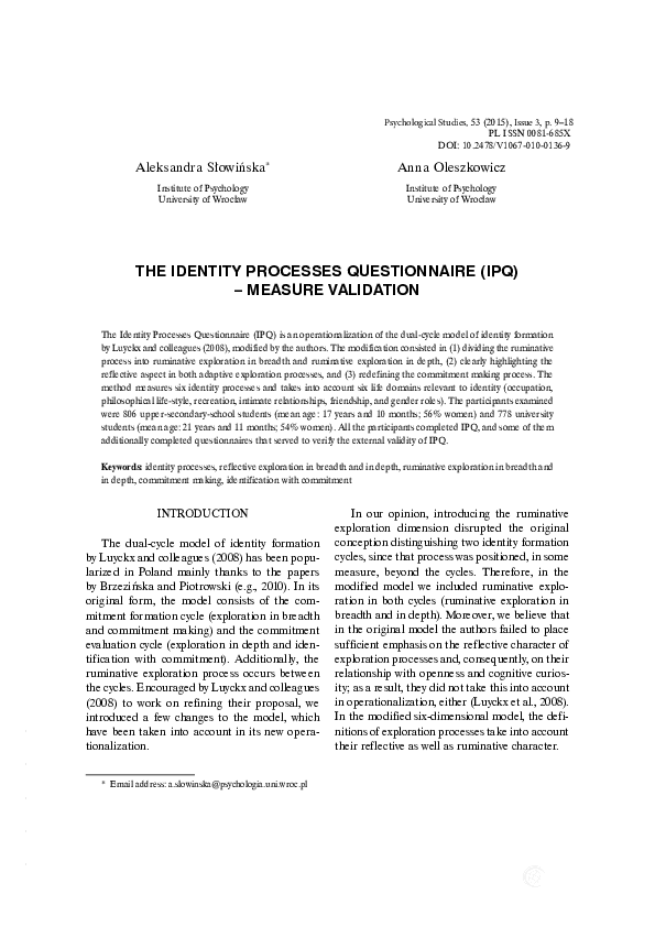 (PDF) Adaptation and Validation of the Igroup Presence Questionnaire ...