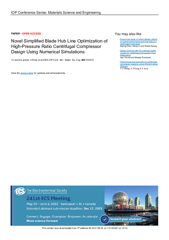 (PDF) Novel Simplified Blade Hub Line Optimization of High-Pressure ...