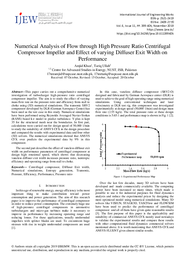 (PDF) Numerical Analysis of Flow through High Pressure Ratio ...