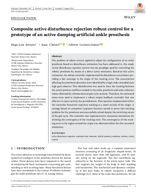 (PDF) Composite active disturbance rejection robust control for a prototype of an active damping ...