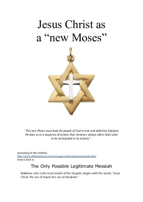 (DOC) Jesus Christ as a "new Moses"