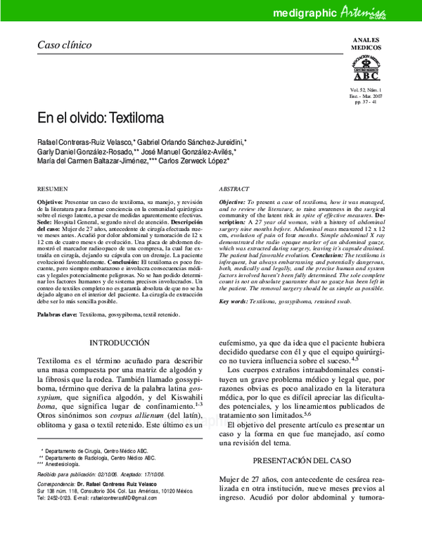 (PDF) En el olvido: Textiloma