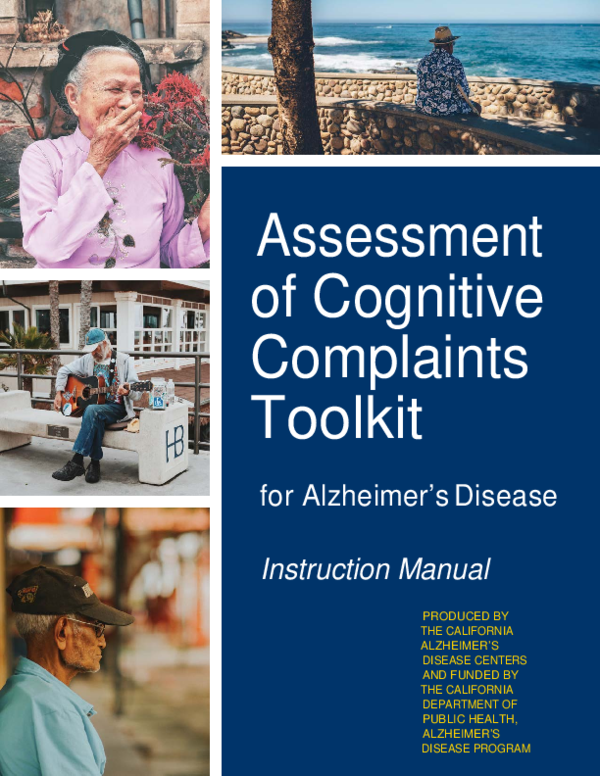 (PDF) Assessment of Cognitive Complaints Toolkit for Alzheimer's Disease Instruction Manual