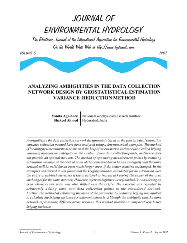 Pdf Analyzing Ambiguities In The Data Collection Network Design By