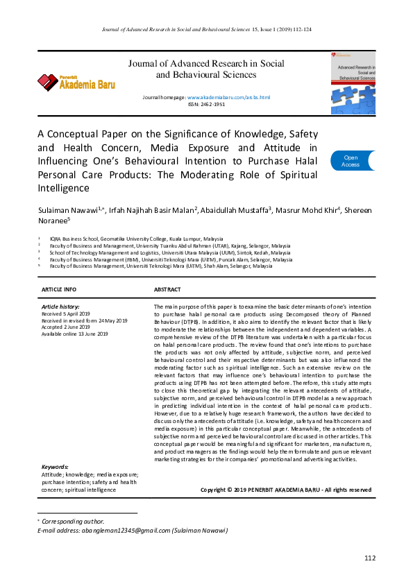 (PDF) A Conceptual Paper on the Significance of Knowledge , Safety and ...