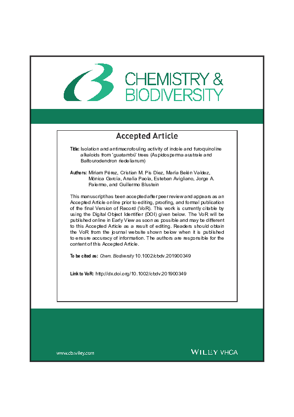 (PDF) Isolation and Antimacrofouling Activity of Indole and ...