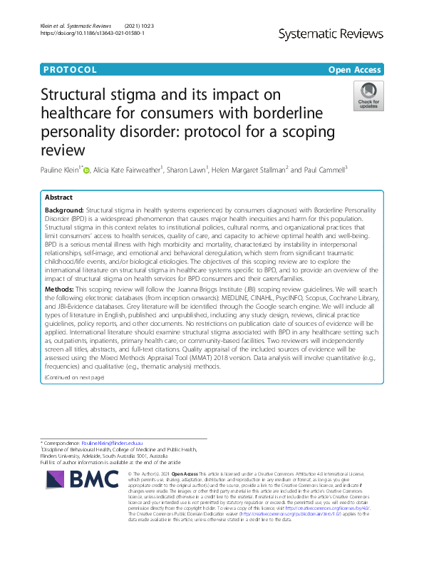 (PDF) Structural stigma and its impact on healthcare for consumers with ...