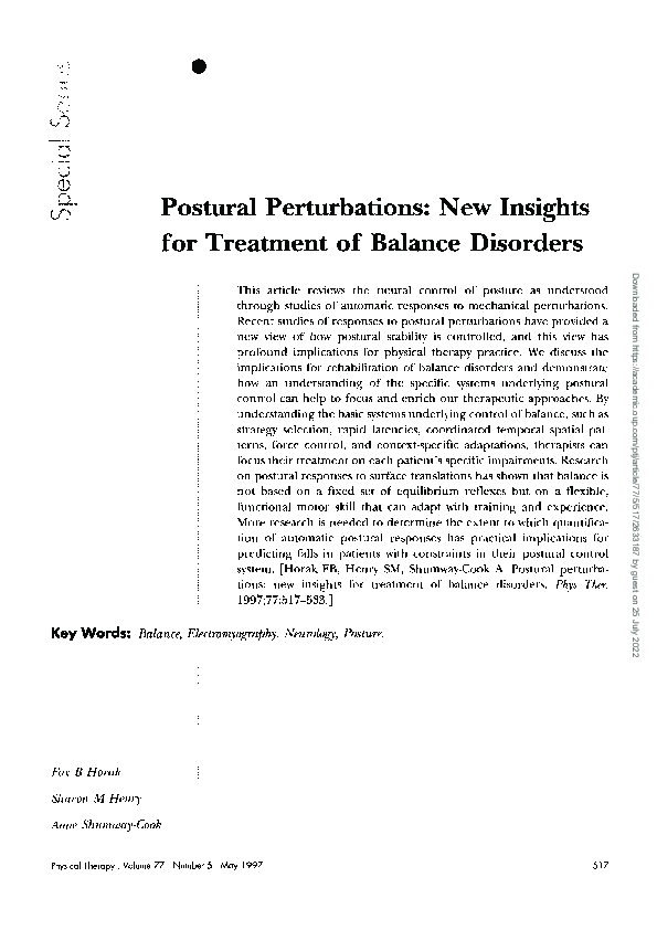 (PDF) Postural Perturbations: New Insights for Treatment of Balance ...