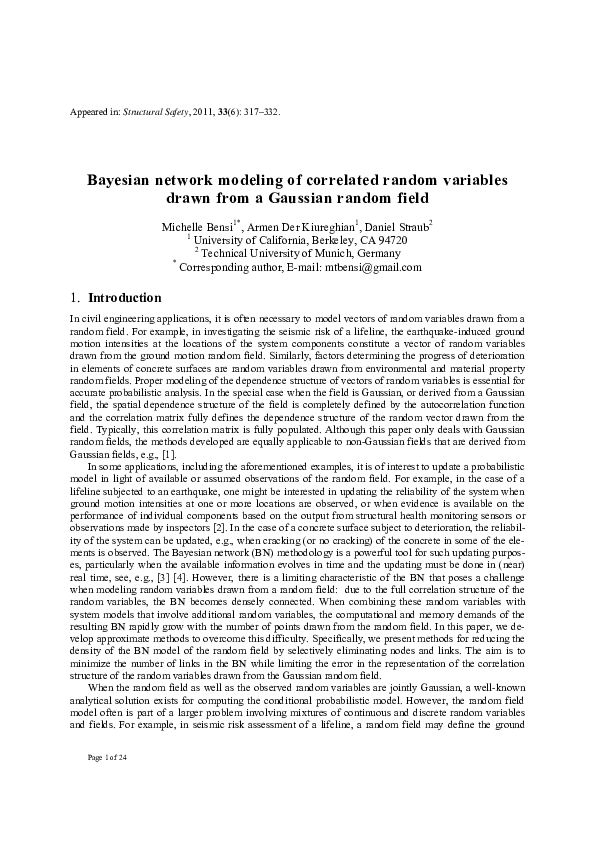 (PDF) Bayesian network modeling of correlated random variables drawn ...