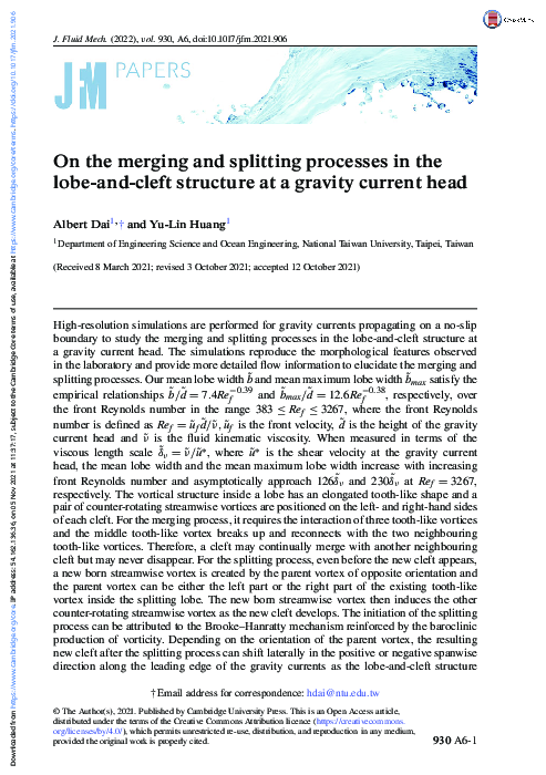 (PDF) On the merging and splitting processes in the lobe-and-cleft ...